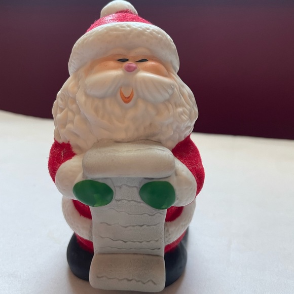Holiday | Vintage Flocked Santa Bell Reading From His List | Poshmark